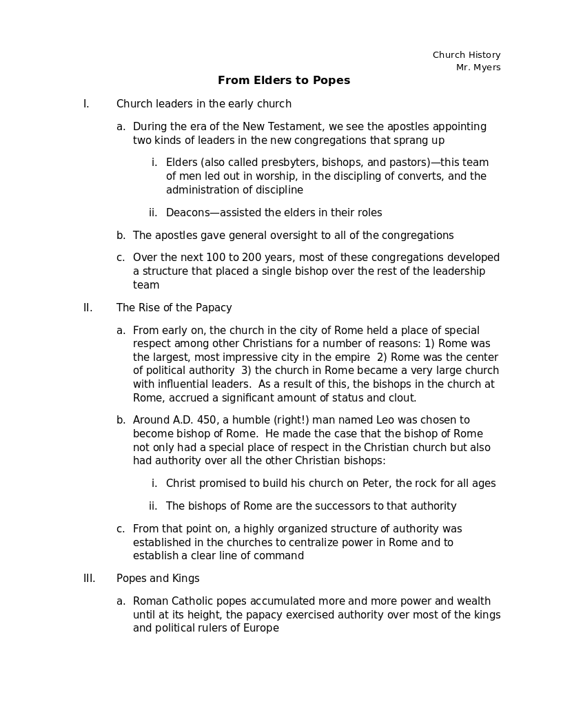 Development Of Papacy - The Dock for Learning