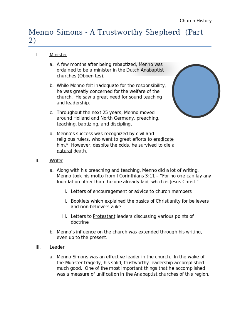 Menno Simons Part 2 - The Dock for Learning