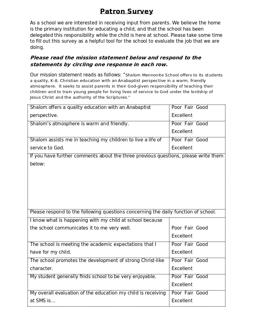 SMS Patron Survey - The Dock for Learning