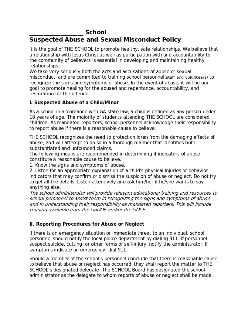 Abuse Prevention and Reporting Policy - The Dock for Learning