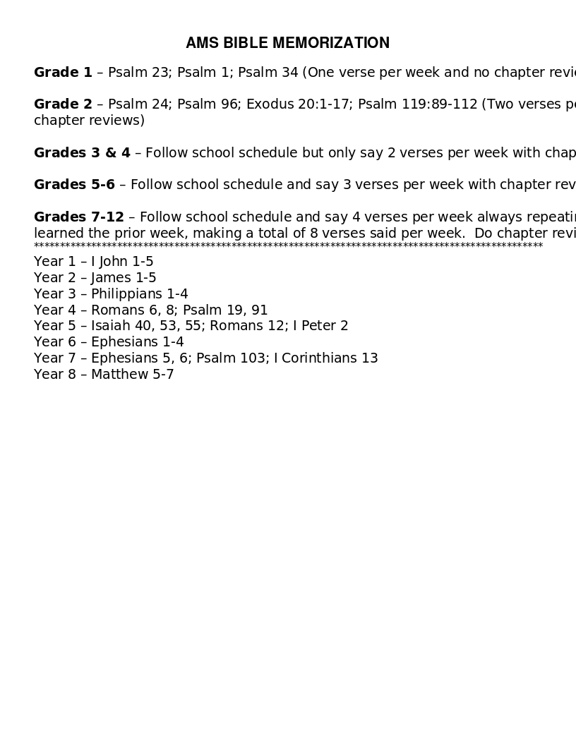 Bible Memorization Schedule - The Dock for Learning