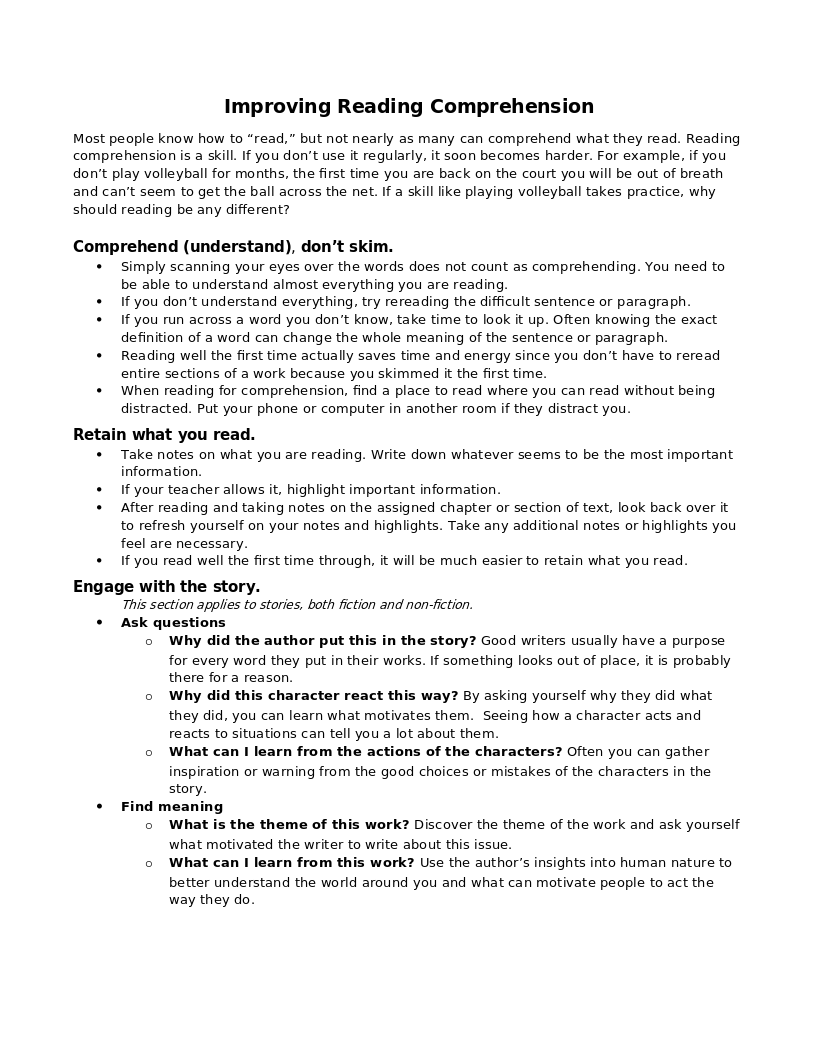 How to Read: Improving Reading Comprehension - The Dock for Learning