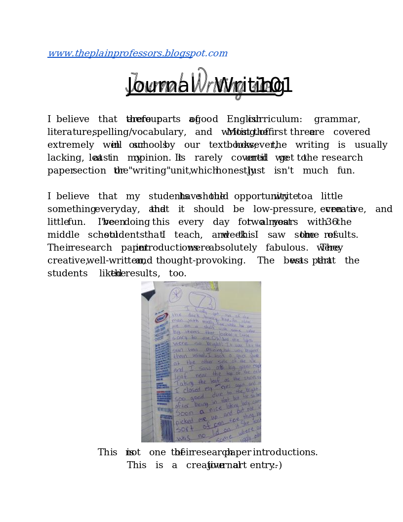 Journal Writing 101 - The Dock for Learning