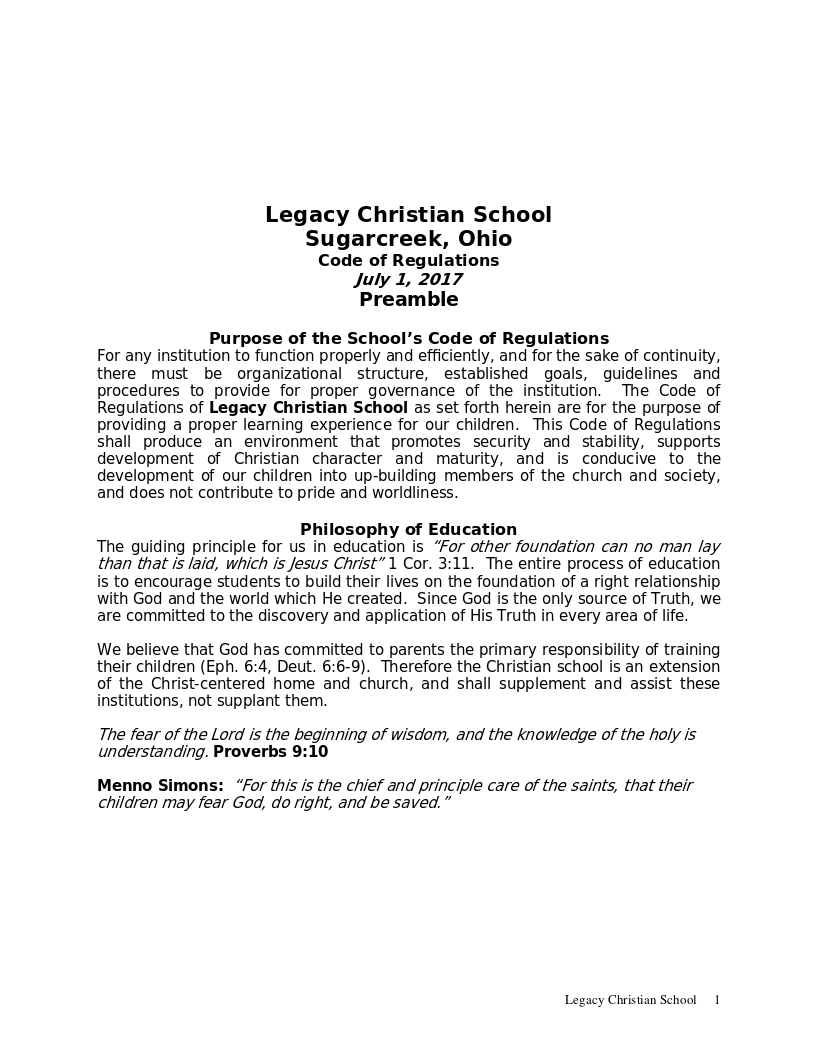 LCS Code of Regulations & Conflict of Interest Policy - The Dock for ...