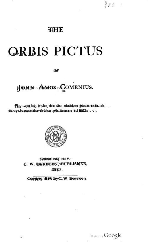 Orbis Pictus: The Illustrated World by John Amos Comenius - The Dock ...