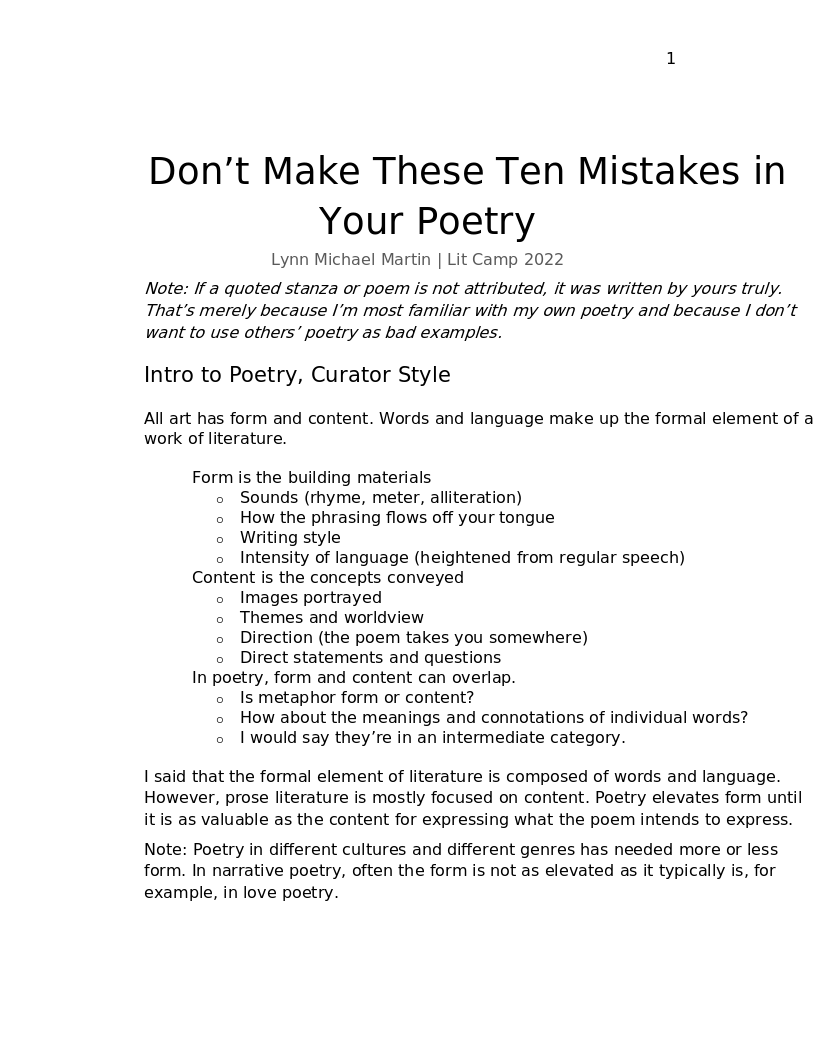 Don't Make These Ten Mistakes in Your Poetry - The Dock for Learning